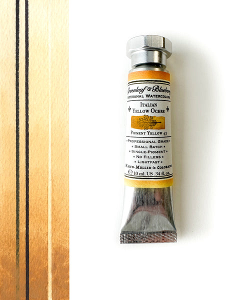 Italian Yellow Ochre Watercolor Paint, Tube, 10ml – Greenleaf & Blueberry