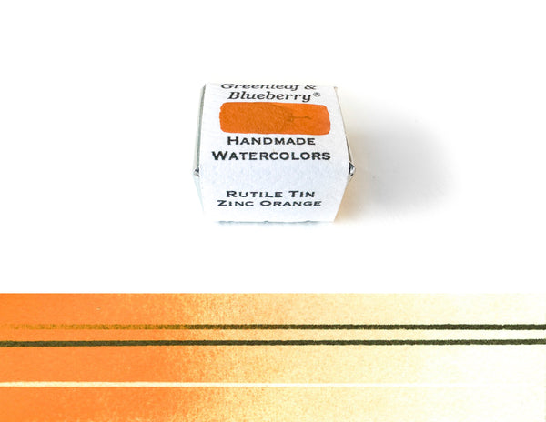 Rutile Tin Zinc Orange Watercolor Paint, Half-Pan, New! – Greenleaf ...